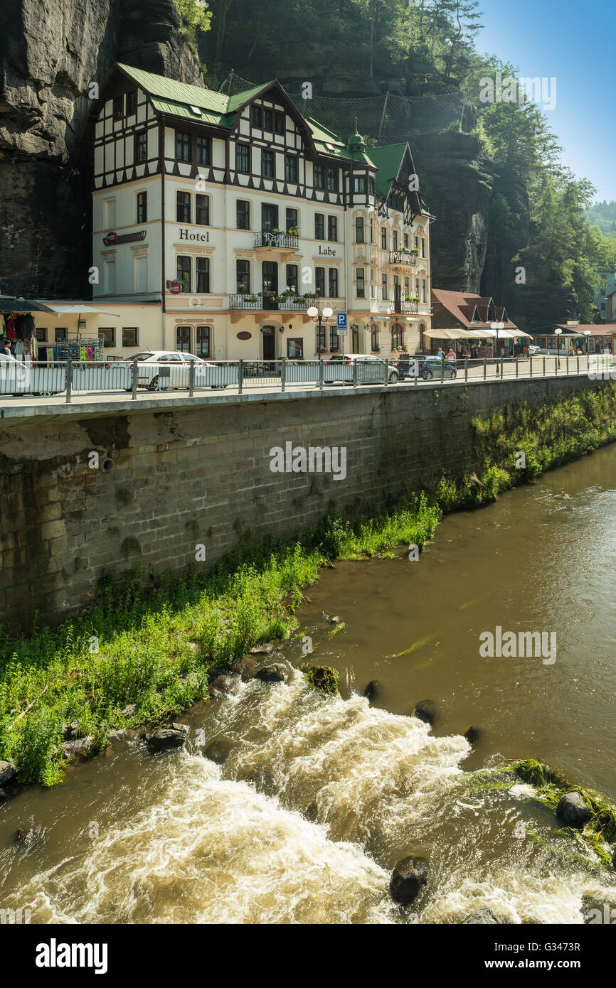 Old buildings in Hrensko on the Czech-German border with amazing ...