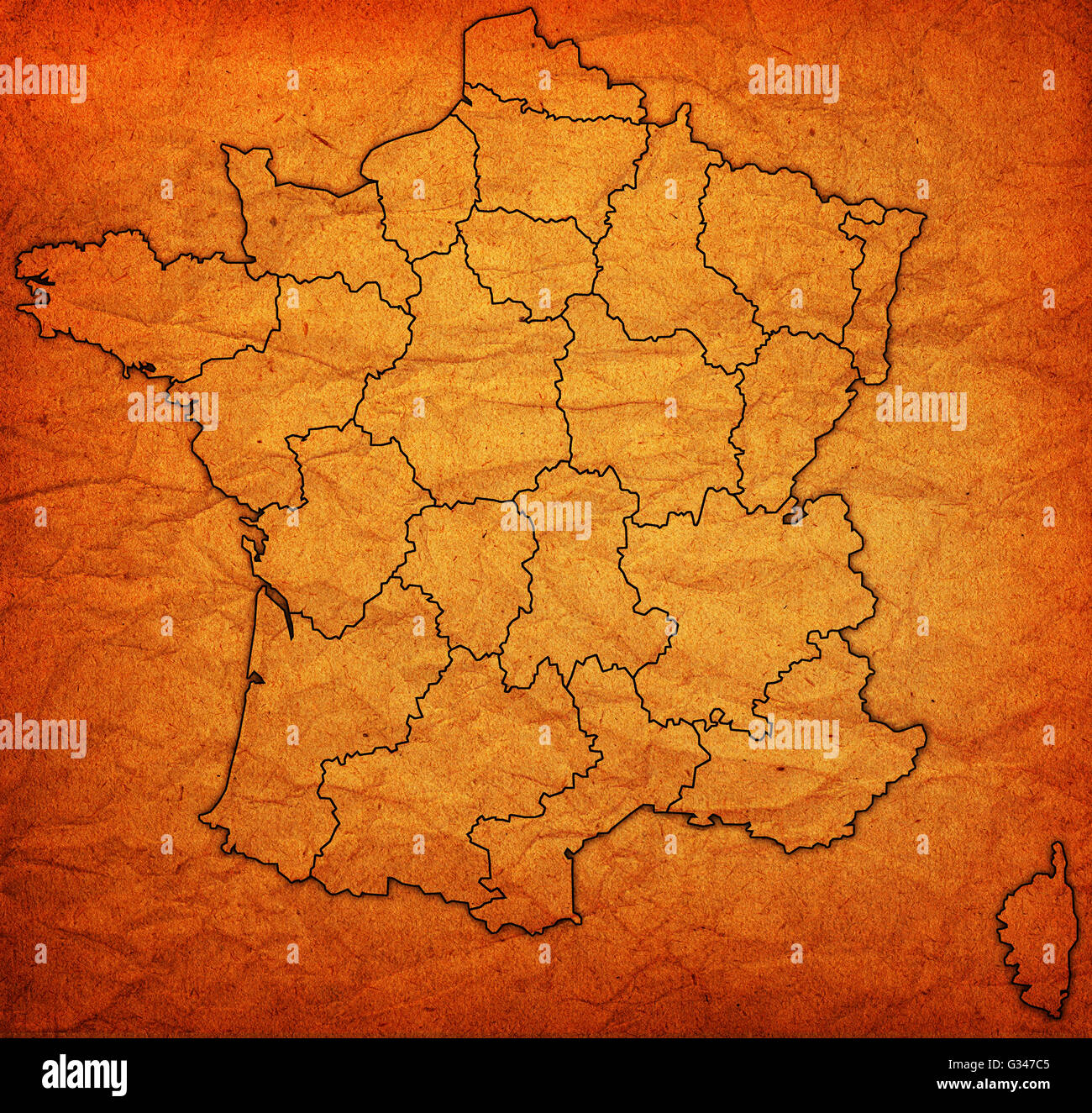 map of france with territories of administrative divisions Stock Photo ...