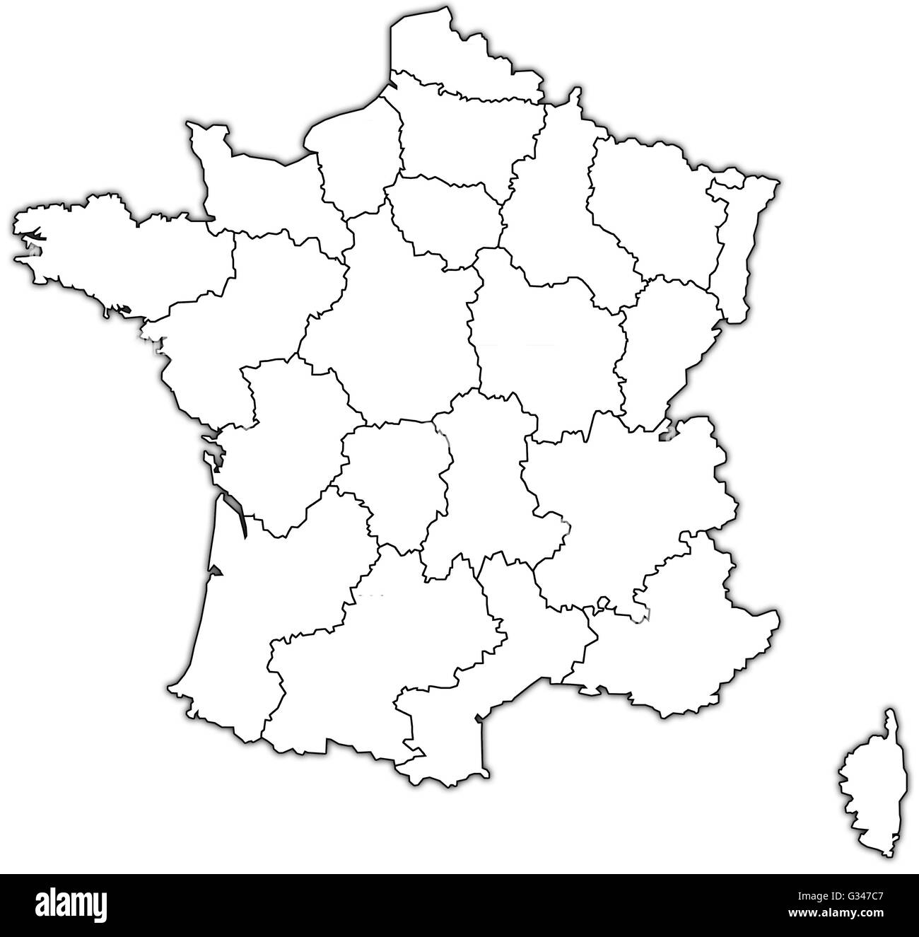 Physical Map Of France Blank