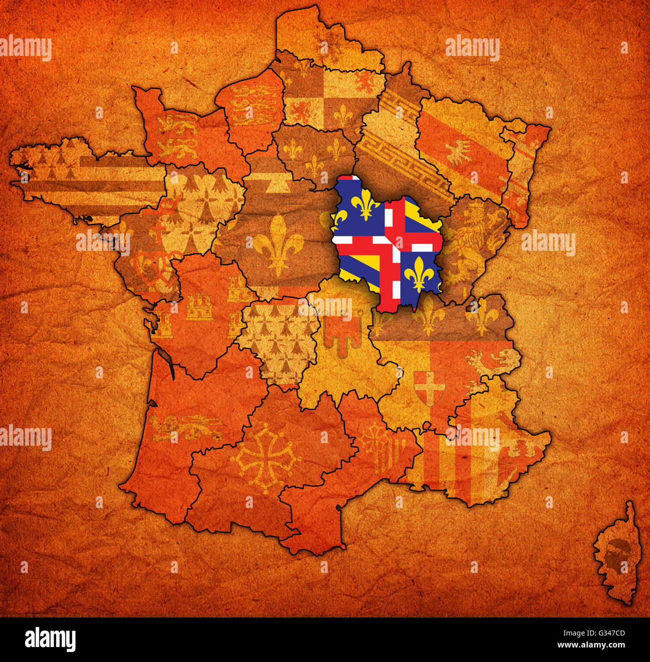 Vintage map of burgundy hi-res stock photography and images - Alamy