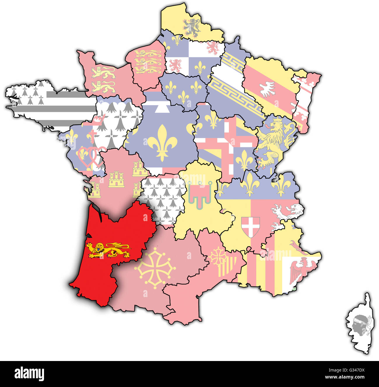 Vintage map of aquitaine hi-res stock photography and images - Alamy