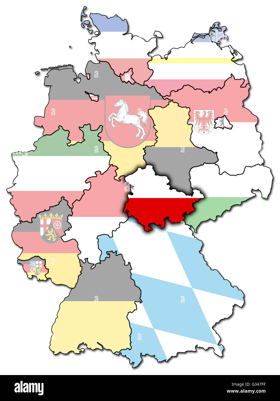 thuringia on old administration map of german provinces (states) with ...