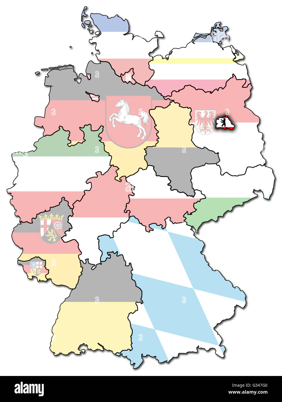 Berlin on old administration map of german provinces (states) with ...