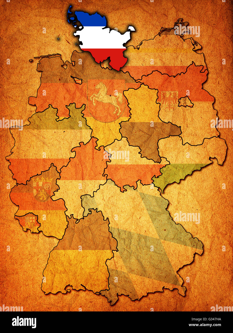 Schleswig-Holstein on old administration map of german provinces ...
