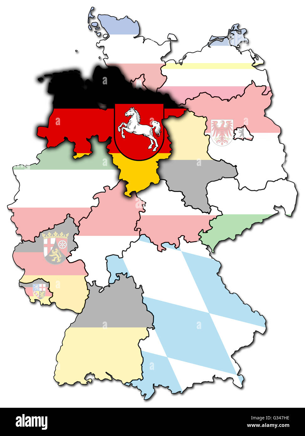 Lower Saxony on old administration map of german provinces (states ...