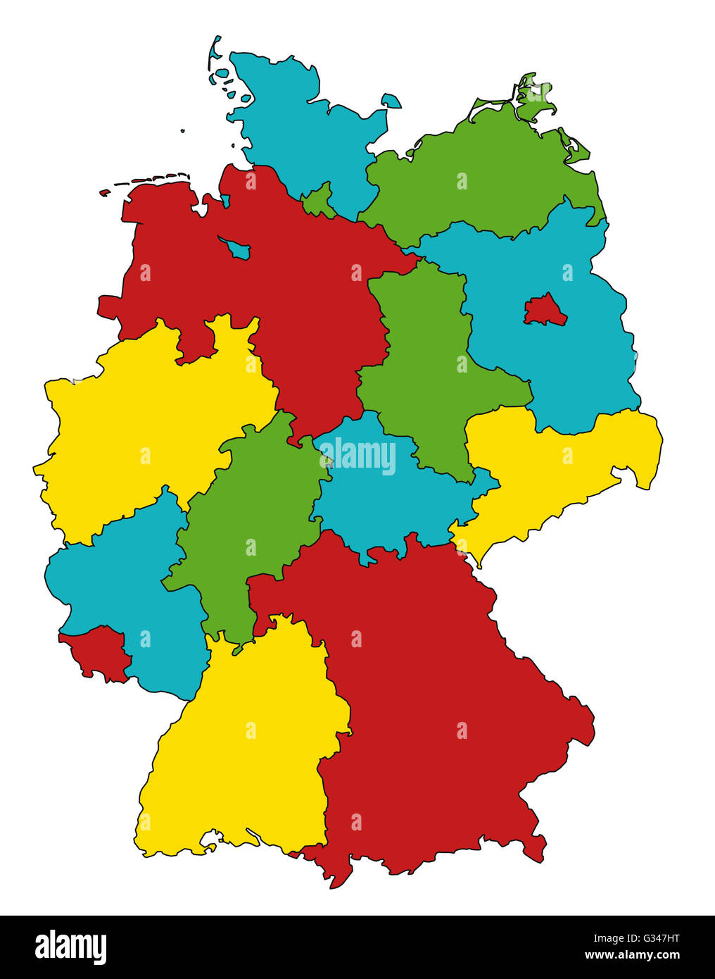 Germany province map Cut Out Stock Images & Pictures - Alamy