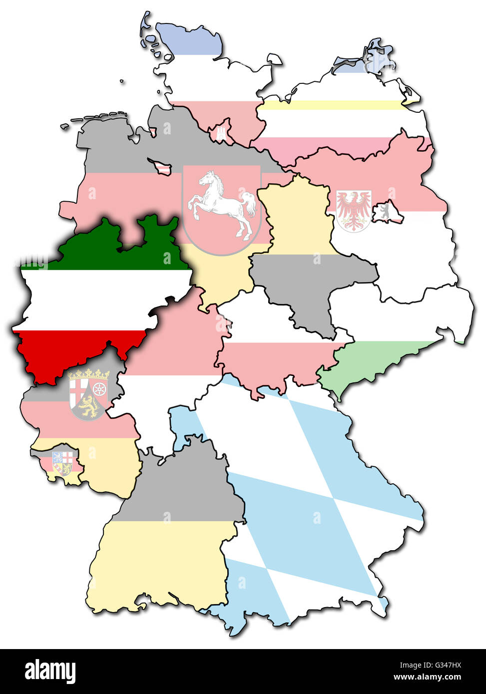 Nordrhein-Westfalen on old administration map of german provinces ...