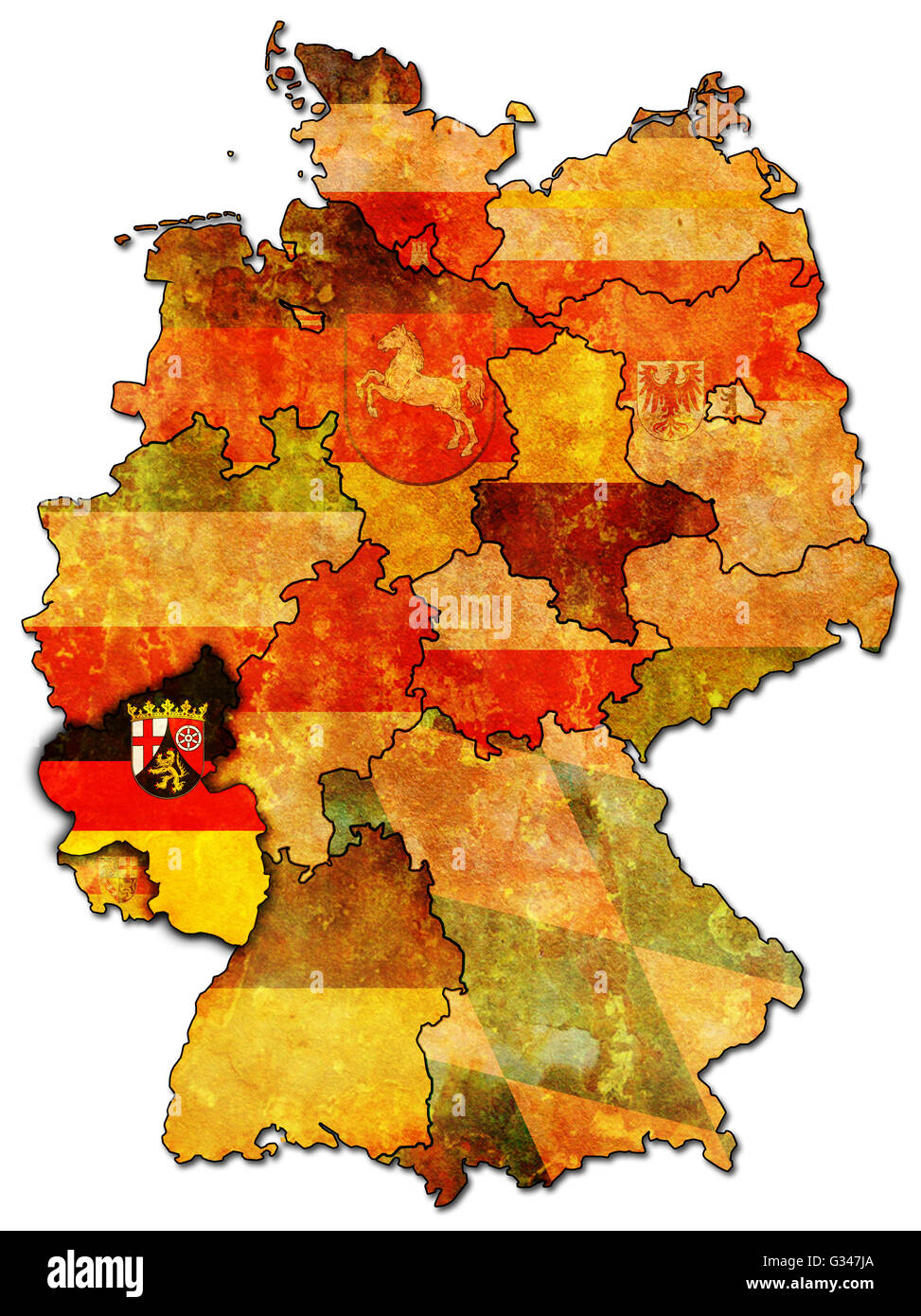 Rhineland-Palatinate on old administration map of german provinces ...