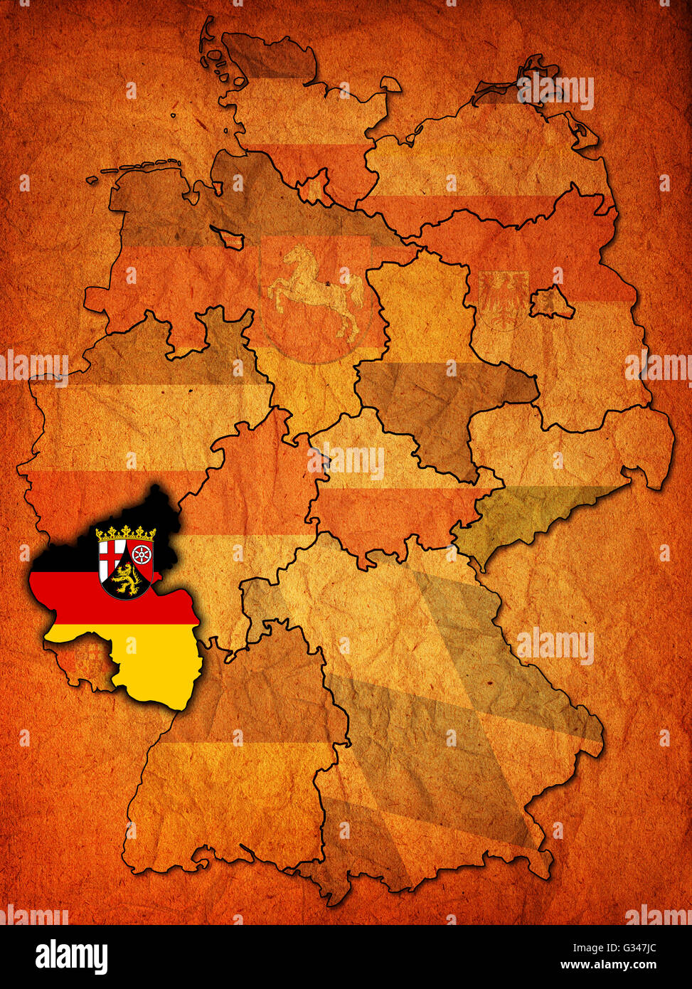 Rhineland-Palatinate on old administration map of german provinces ...