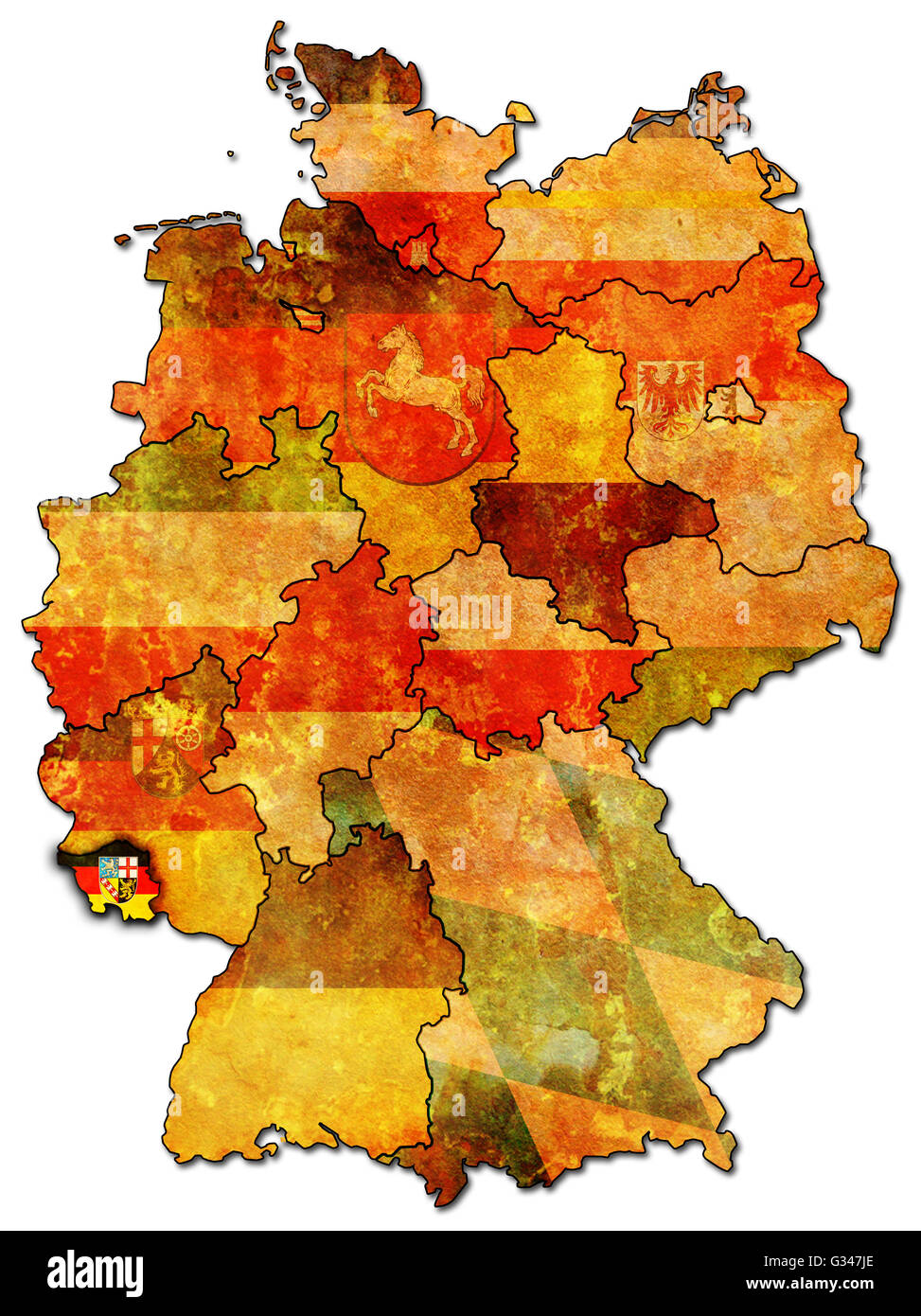 Saarland province map hi-res stock photography and images - Alamy