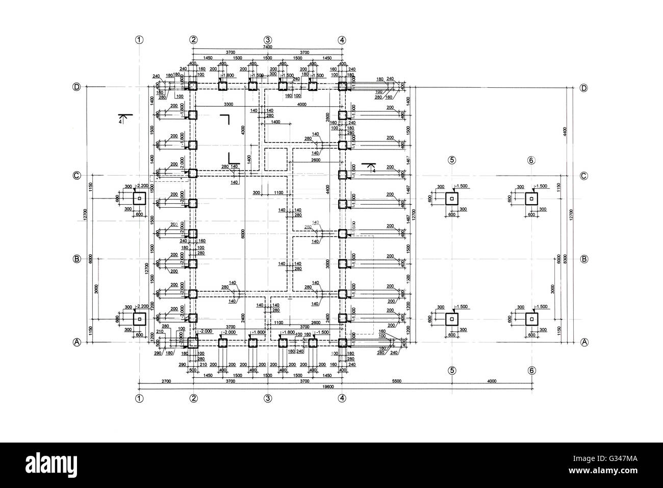 floor plan blueprints, engineering and architecture drawings Stock ...