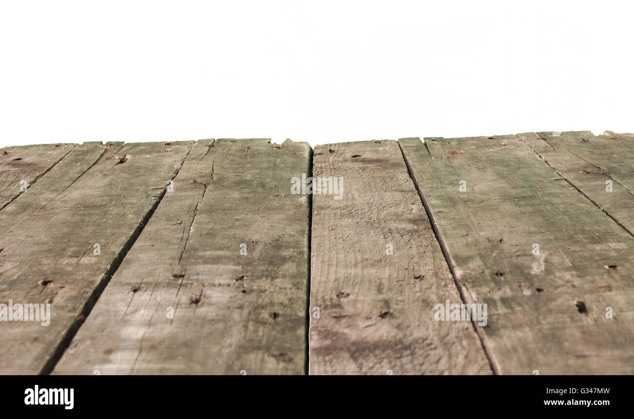 Old wooden used jetty on a white background Stock Photo - Alamy