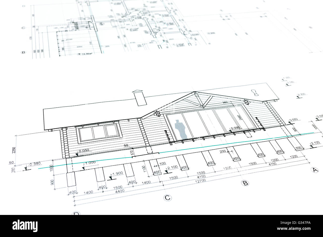 house plan blueprints for new housing development, architectural ...
