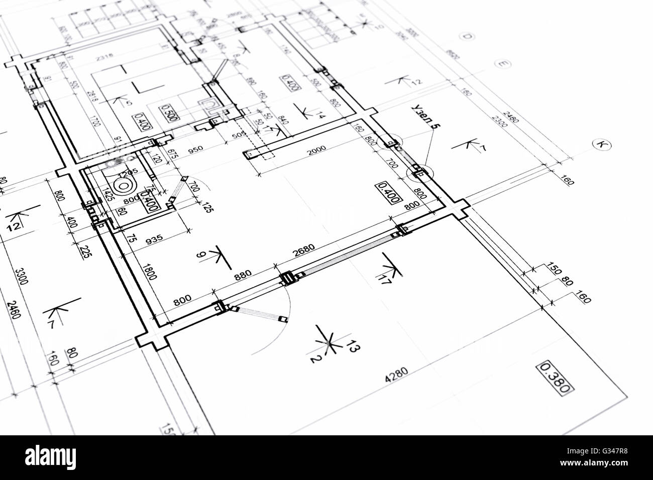 part of architectural project, engineering and architecture drawings ...