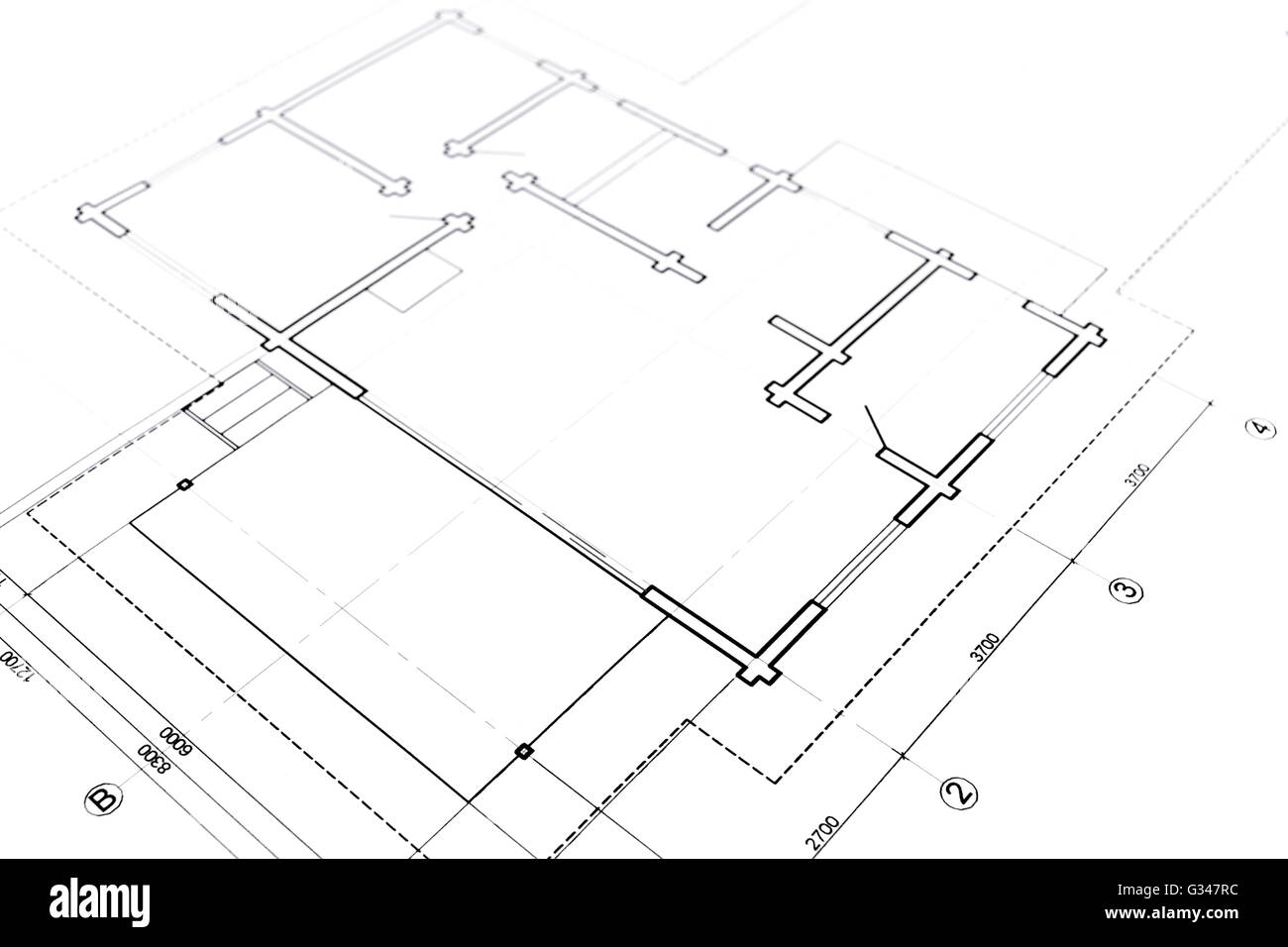 part of architectural project, engineering and architecture drawings ...