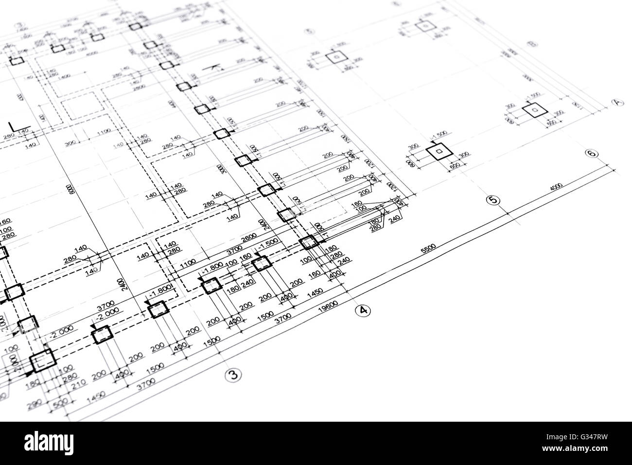 engineering blueprints, construction plan, part of architectural ...