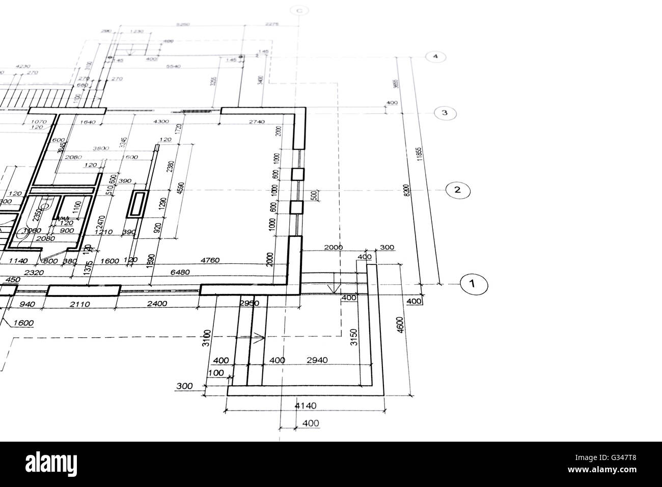 part of architectural project, engineering and architecture drawings ...