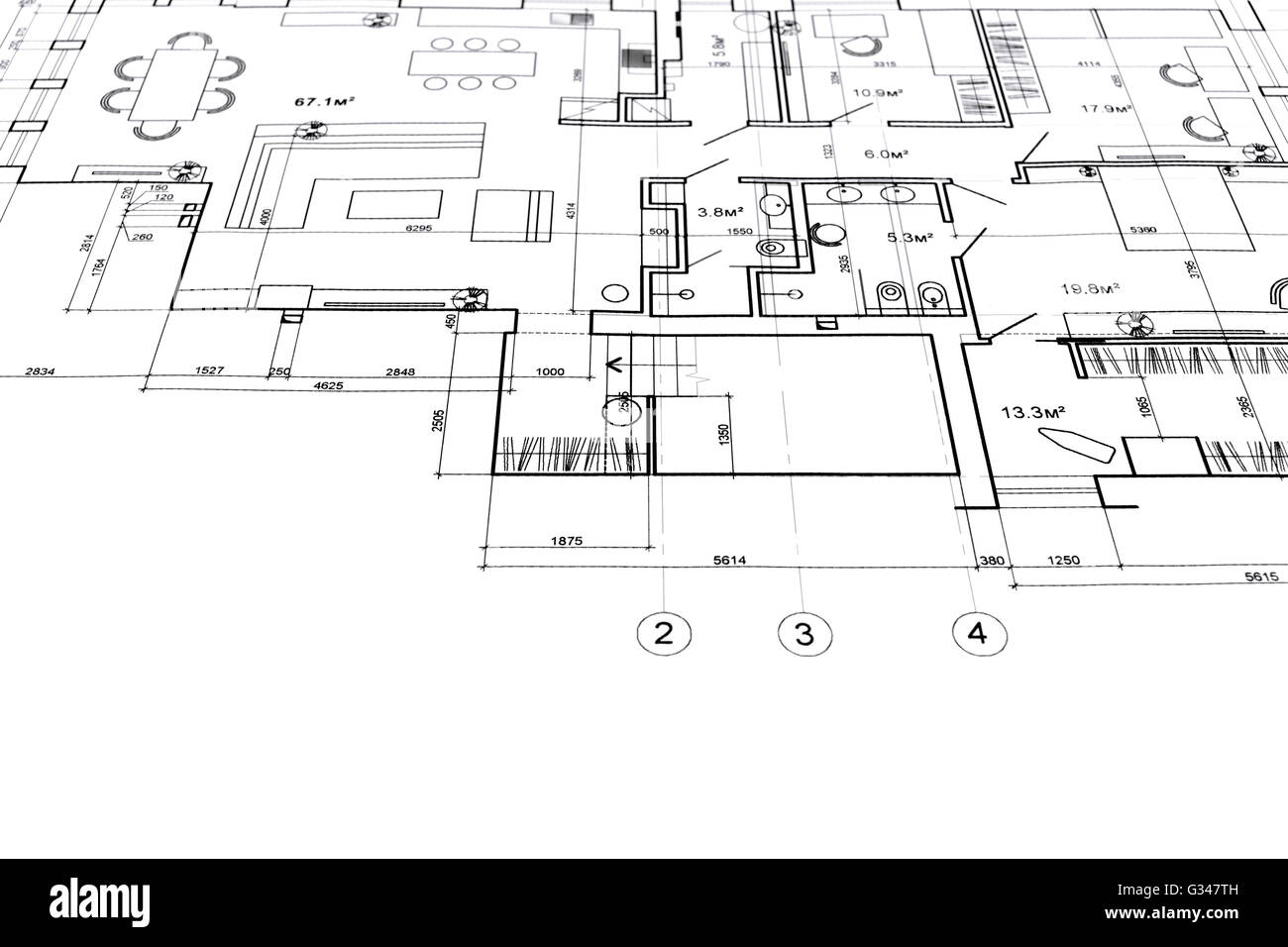 part of architectural project, engineering and architecture drawings ...