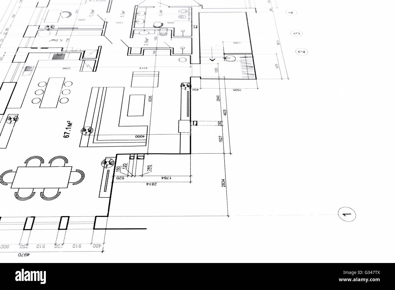 part of architectural project, engineering and architecture drawings ...