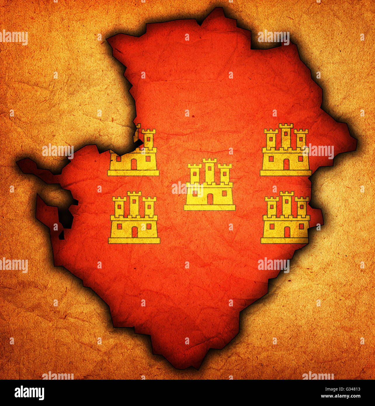 old map with flag of department, administrative region of france called ...