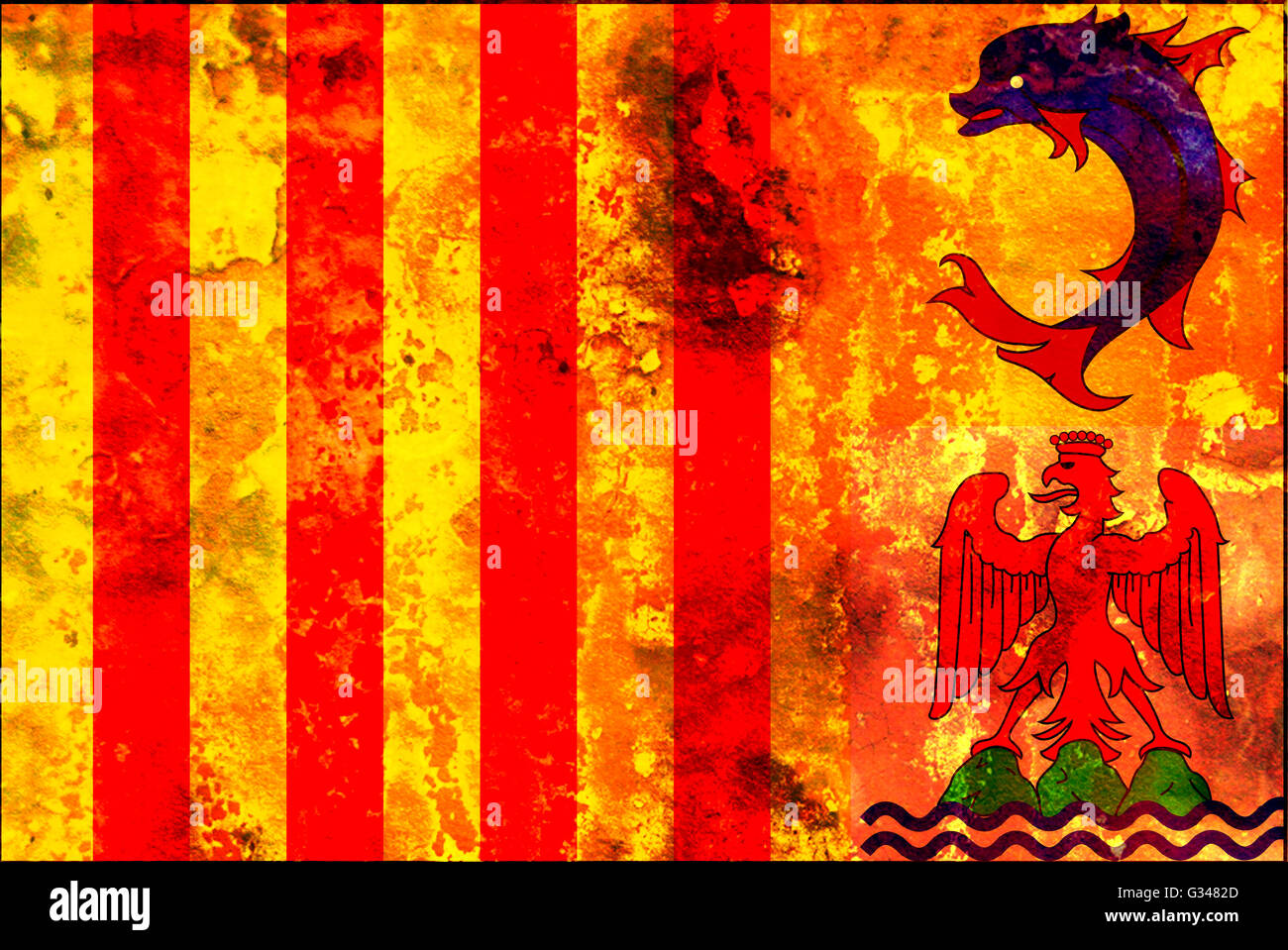 some very old grunge flag of provence alpes Stock Photo - Alamy