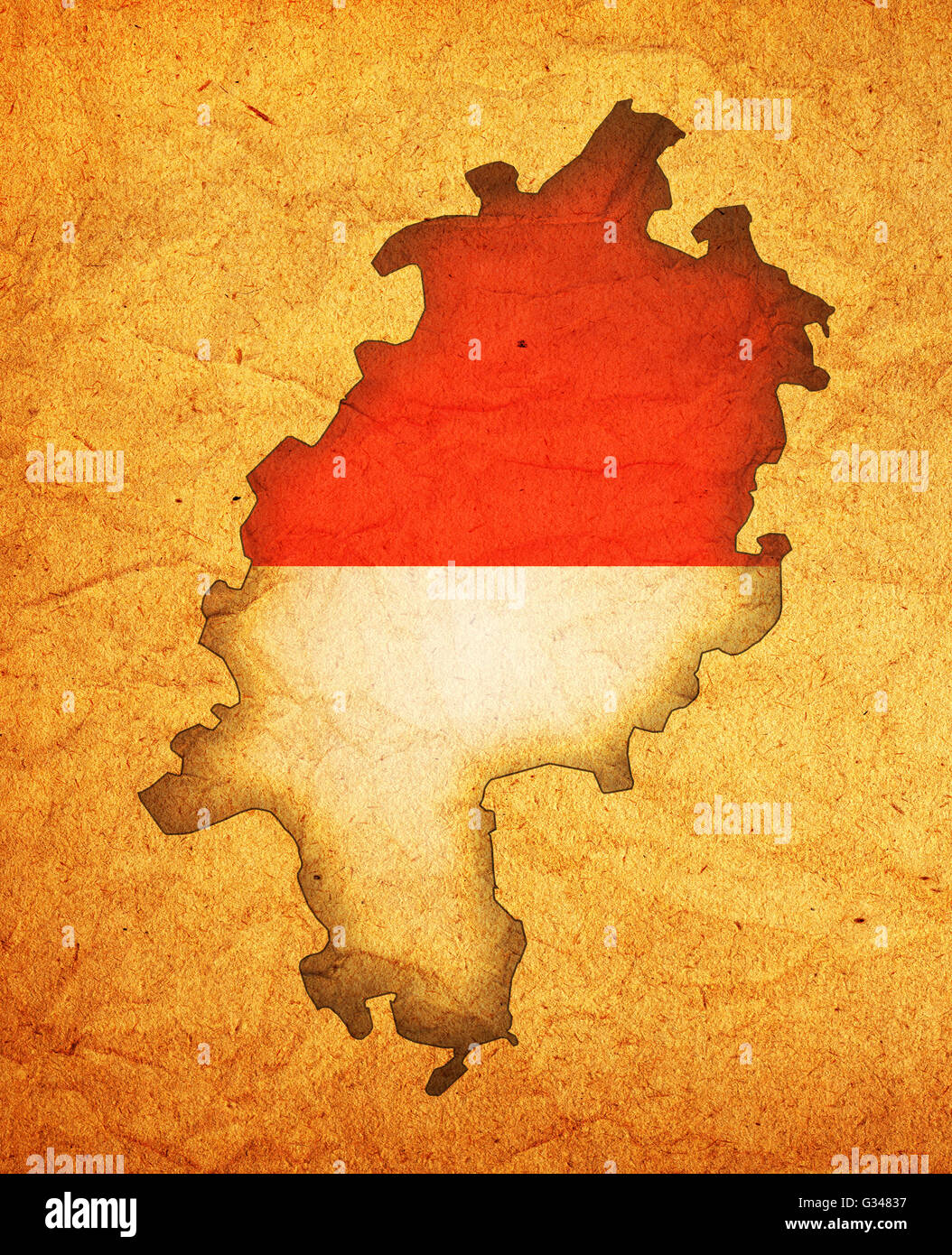 isolated map of hessen region with flag Stock Photo - Alamy