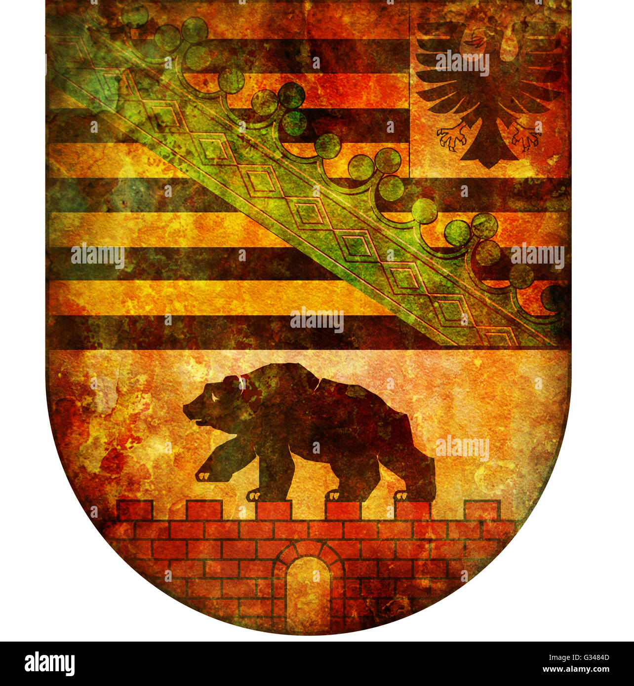 old isolated coat of arms of saxony anhalt region in germany Stock ...