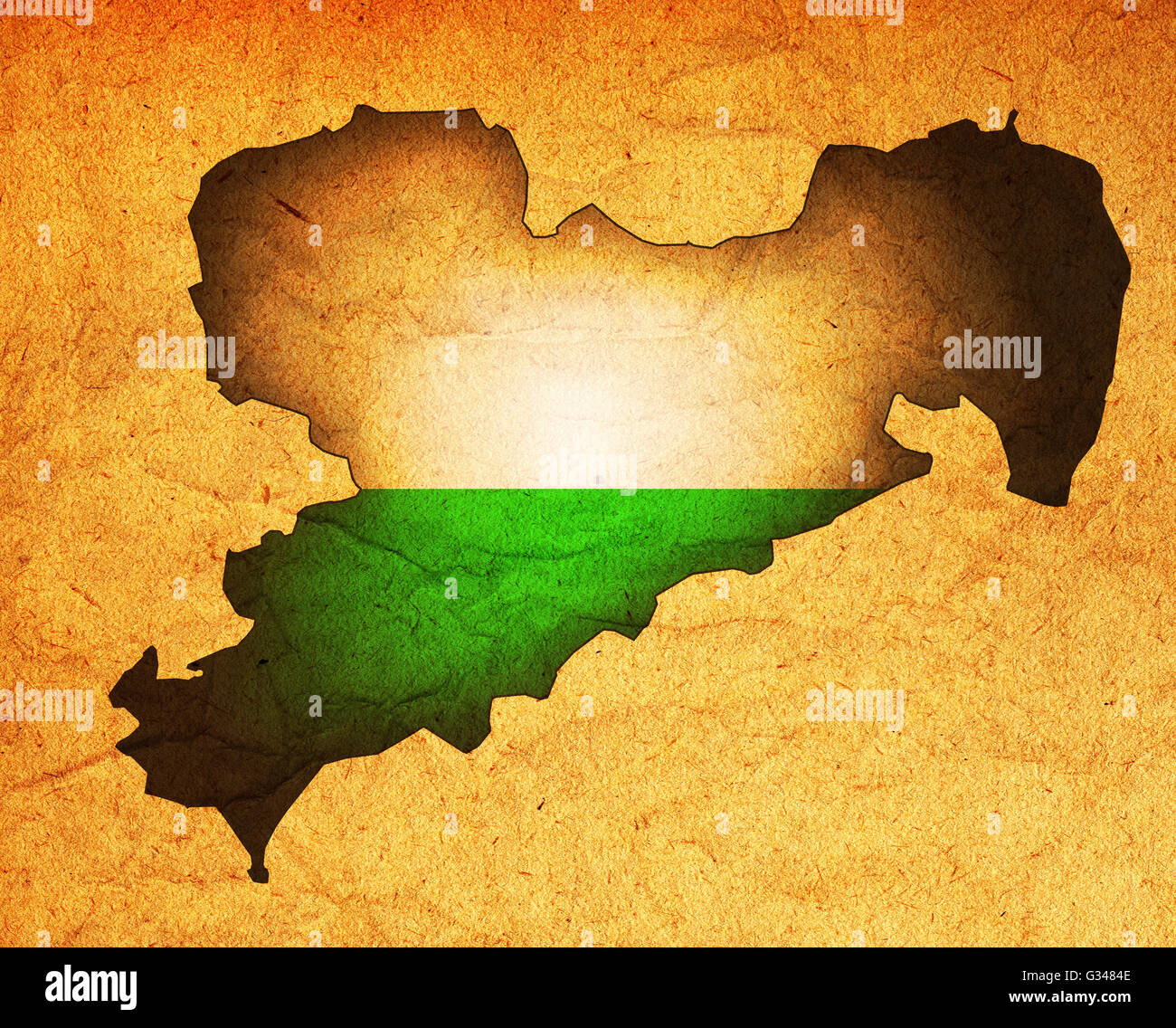isolated map of saxony region with flag Stock Photo - Alamy
