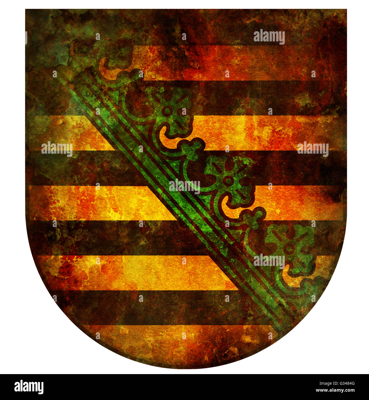 isolated map of saxony region with flag Stock Photo - Alamy