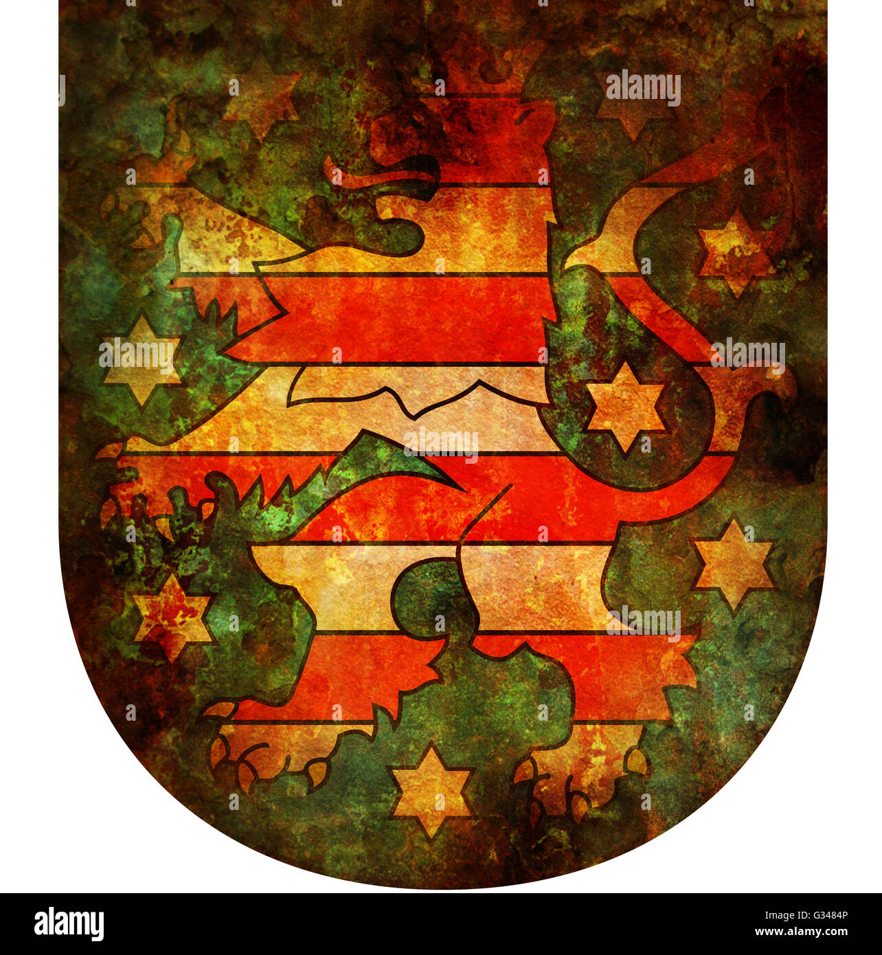 isolated map of thuringia region with flag Stock Photo - Alamy