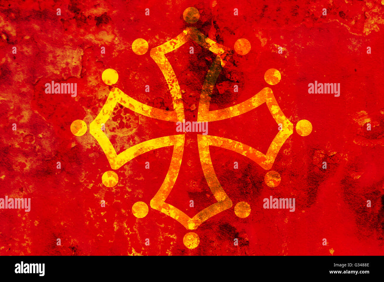 some very old grunge flag of Midi-Pyrenees Stock Photo - Alamy