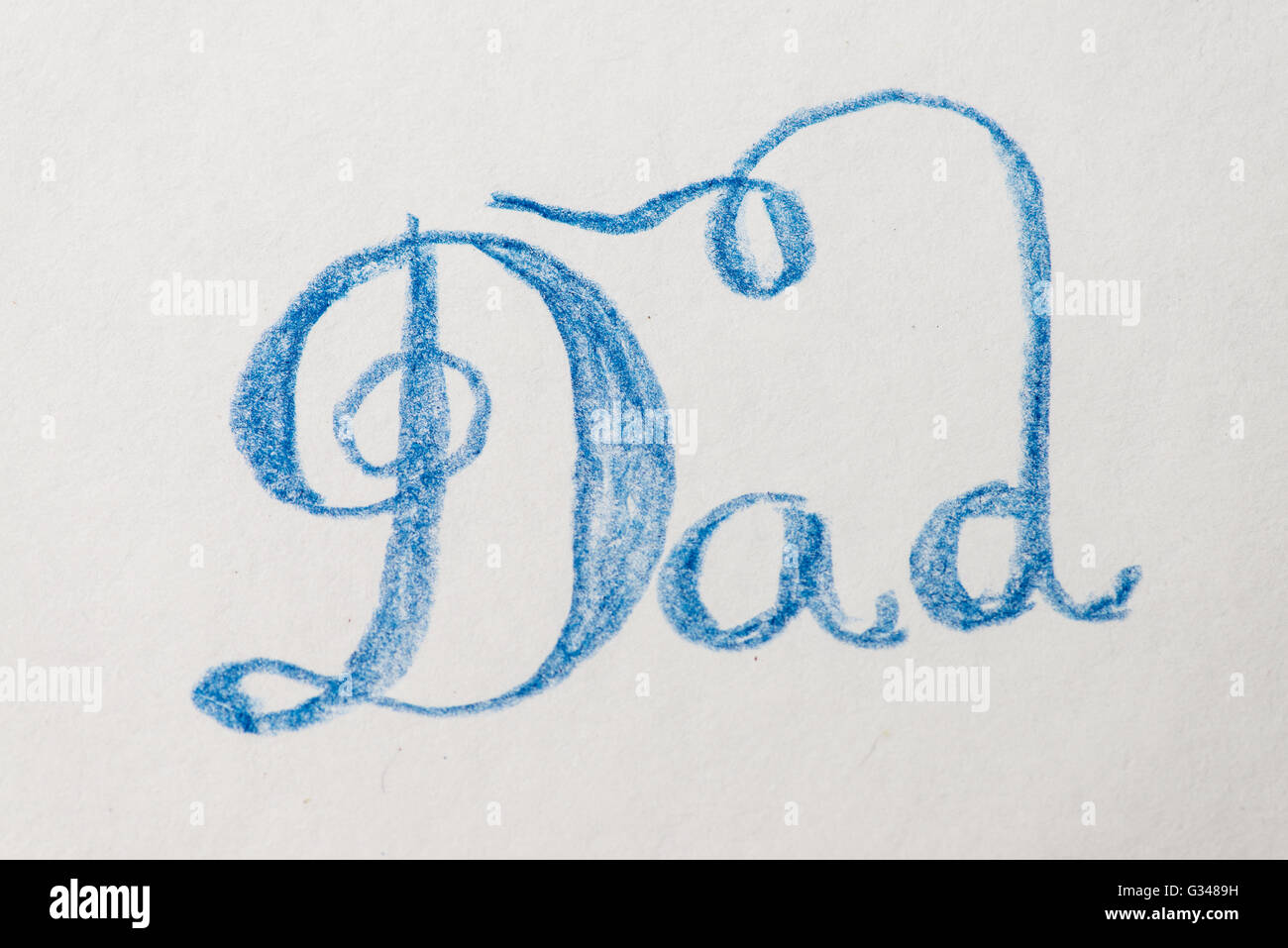 Dad blue lettering. Fathers day greeting card. pencil hand drawn ...