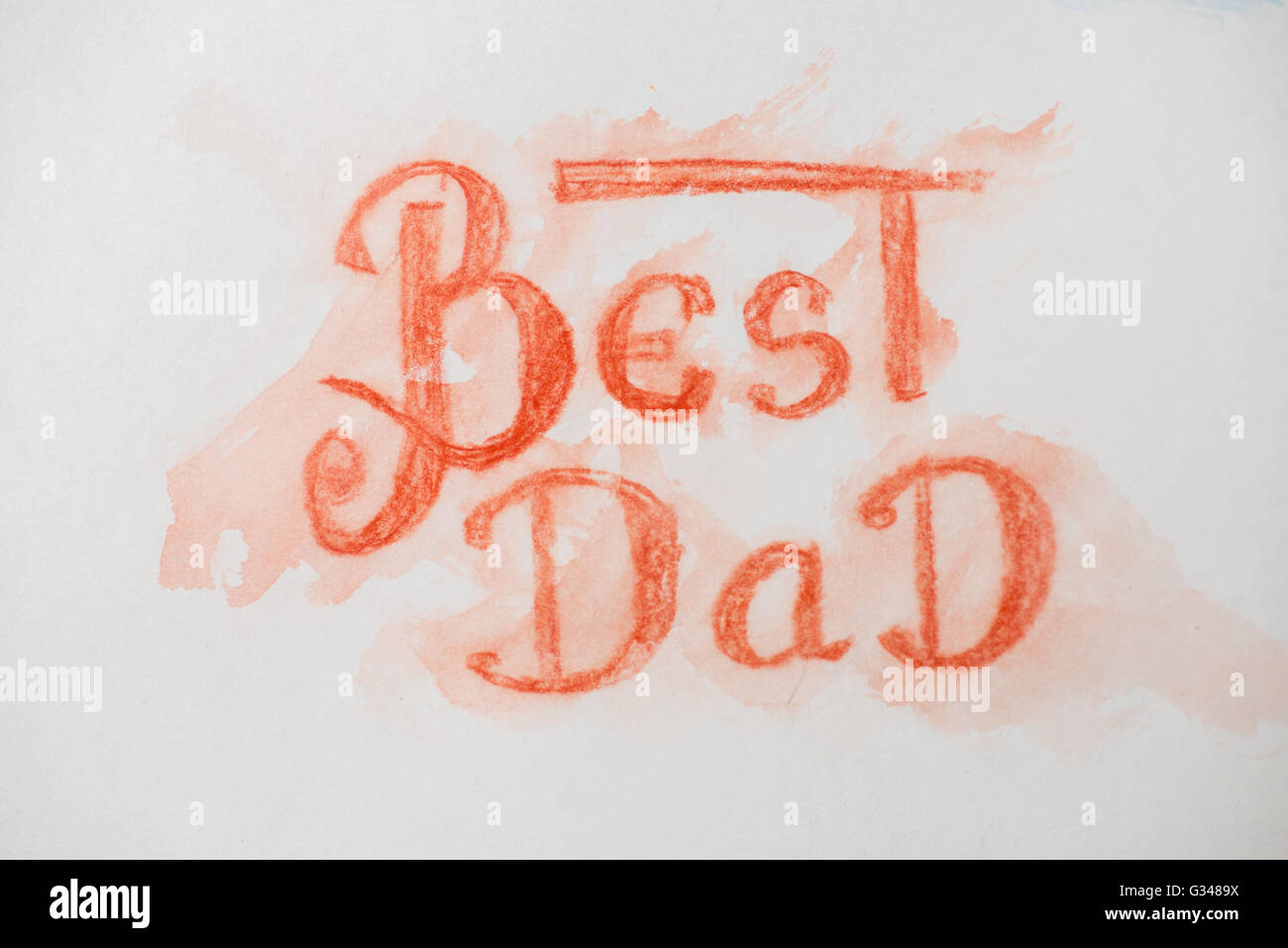 Best Dad Red lettering. Fathers day greeting card. watercolor hand ...