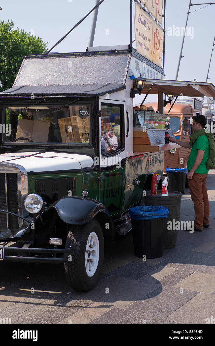 Mobile food stall in Greenwich London Stock Photo - Alamy