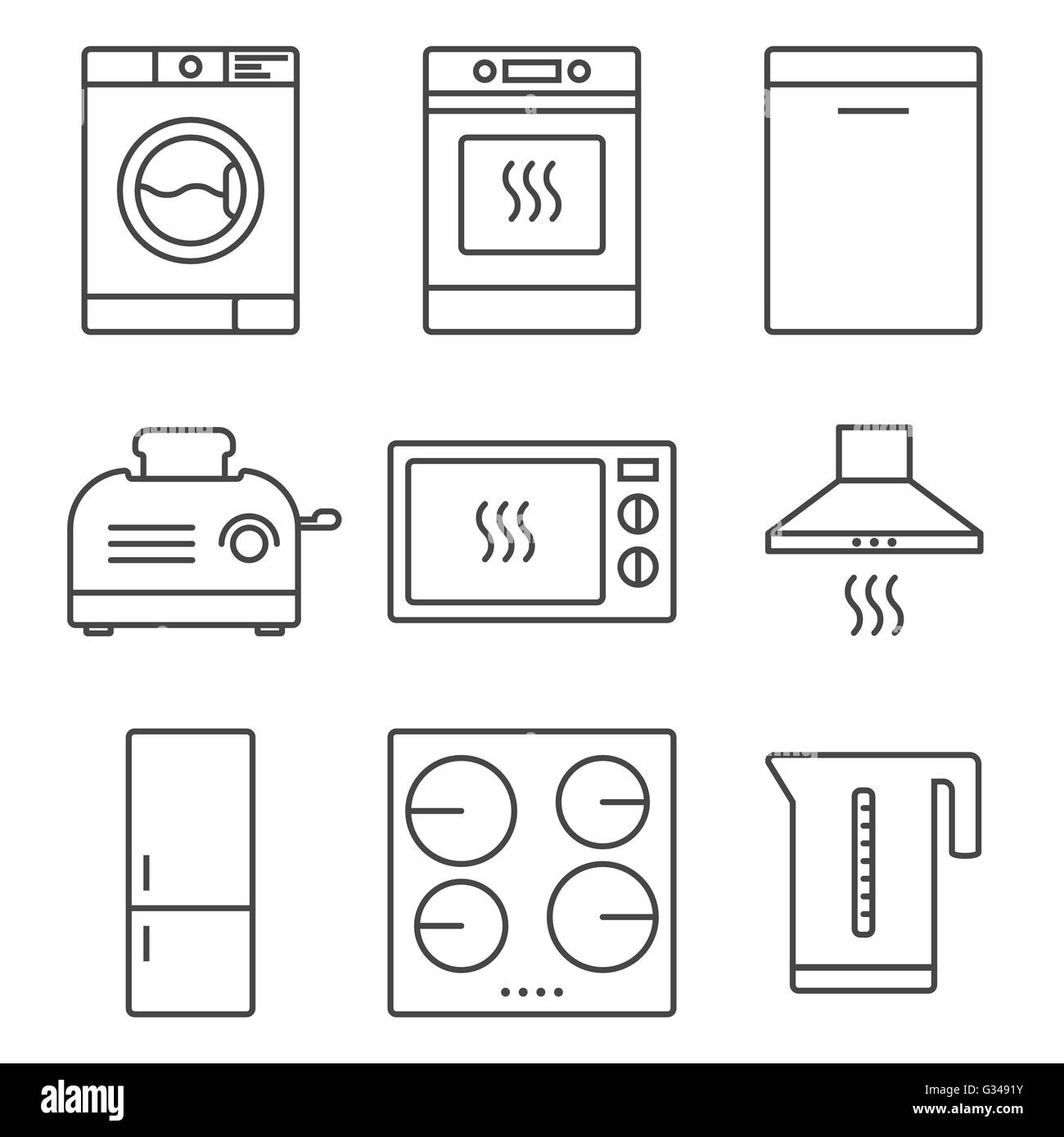 Kettle stove kitchen Black and White Stock Photos & Images - Alamy