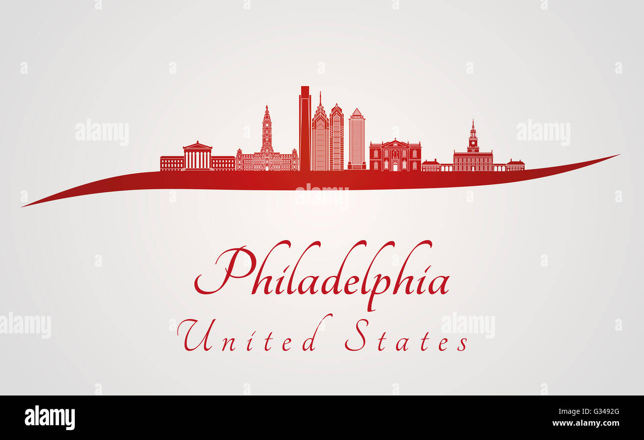 Philadelphia Skyline Silhouette High Resolution Stock Photography and ...