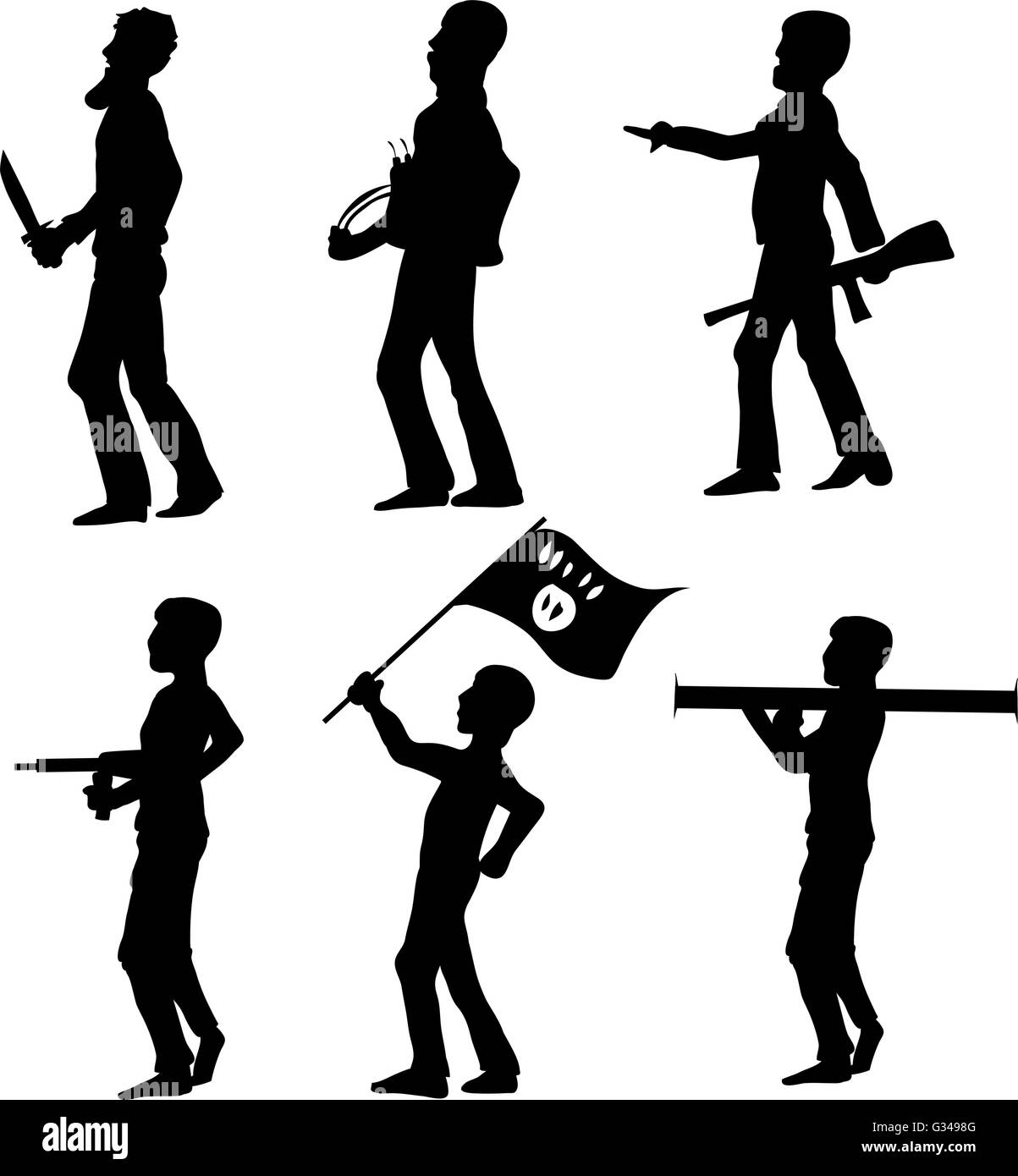 terrorist silhouette symbol set Stock Vector Image & Art - Alamy