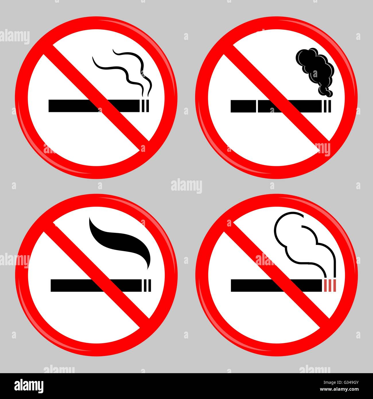 No Smoking, Cigarette Prohibited Symbols Stock Vector Image & Art - Alamy