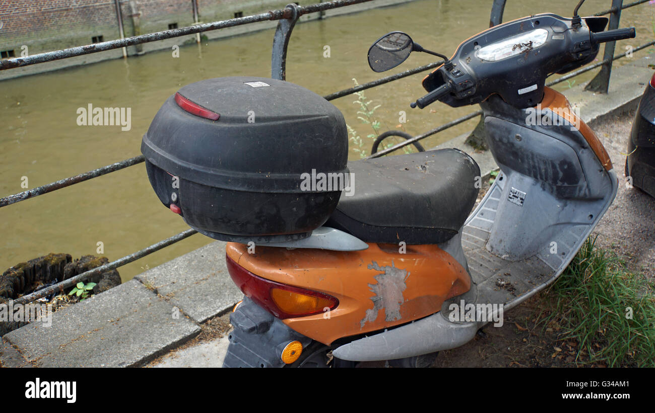 close up from old retro rusty motor bike Stock Photo - Alamy