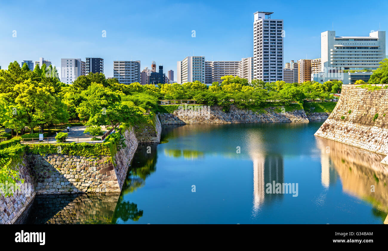 Moat of Osaka Castle in Japan Stock Photo - Alamy