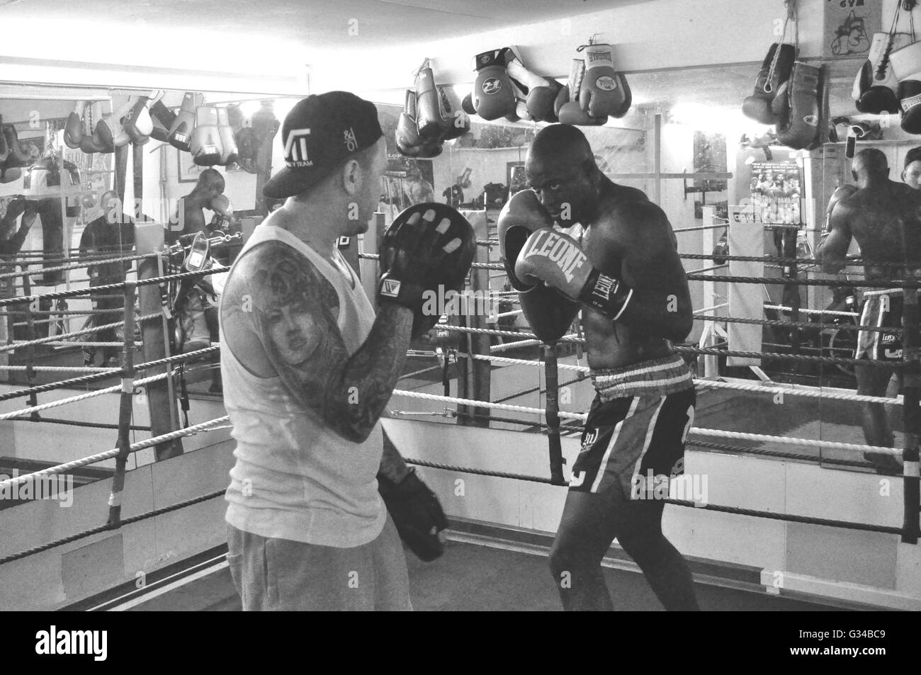 Jason Radcliffe training at RJ's private gym taking his boxing skills ...
