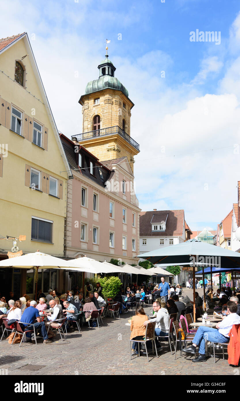 Evangelical church in the old city, Germany, Baden-Württemberg ...