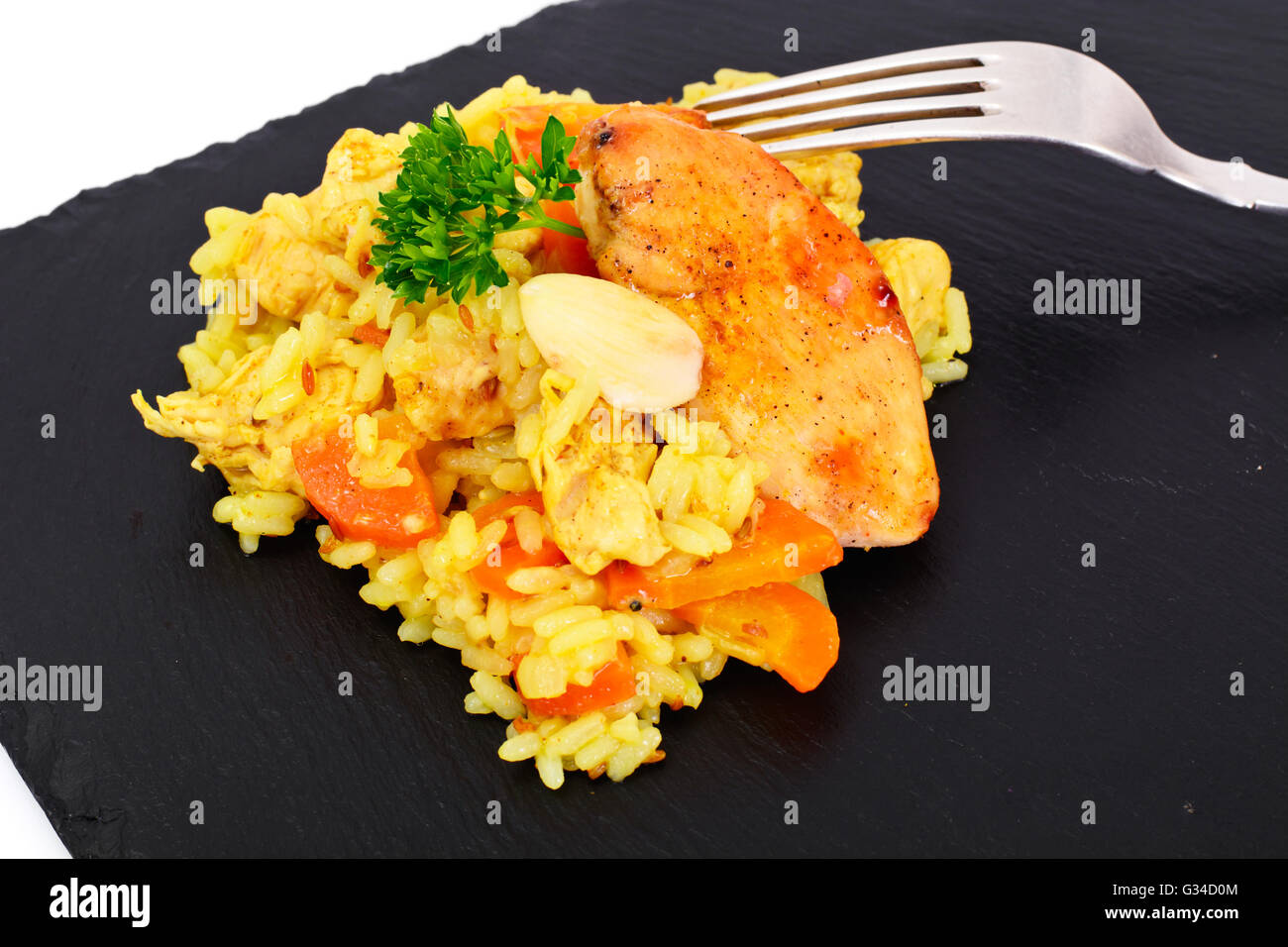 Healthy Food: Pilaf with Meat and Rice Stock Photo - Alamy