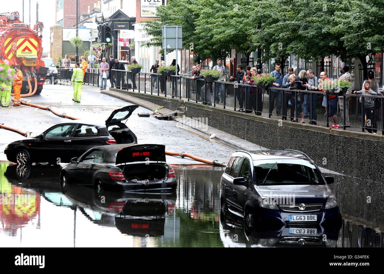 Wallington, Surrey, UK. 7th June 2016. Three people were trapped in ...