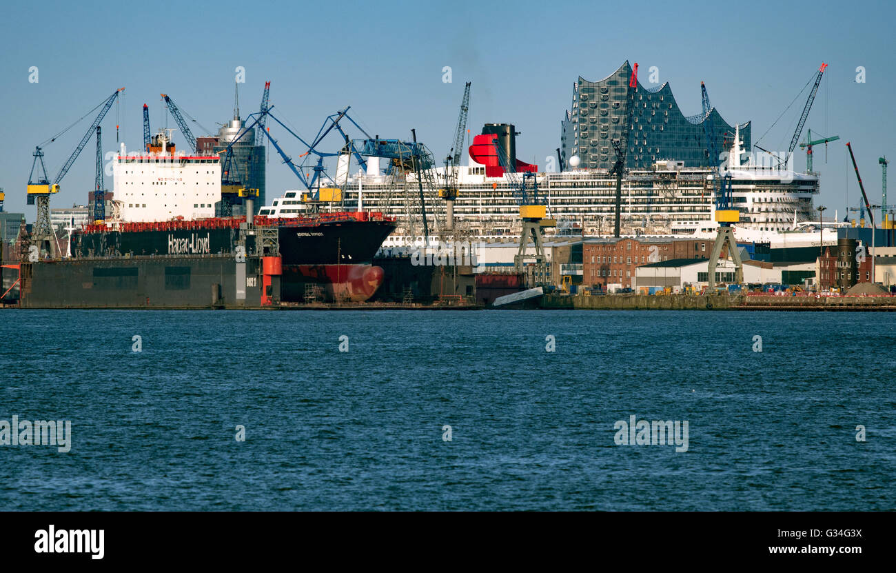 Hamburg, Germany. 7th June, 2016. The container ship Montral Express ...