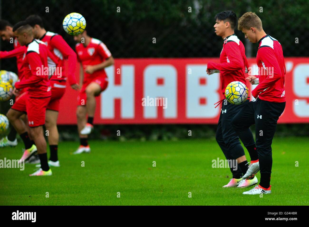 SAO PAULO, Brazil - 06/07/2015: TRAINING SPFC - Lucas Fernandes during ...