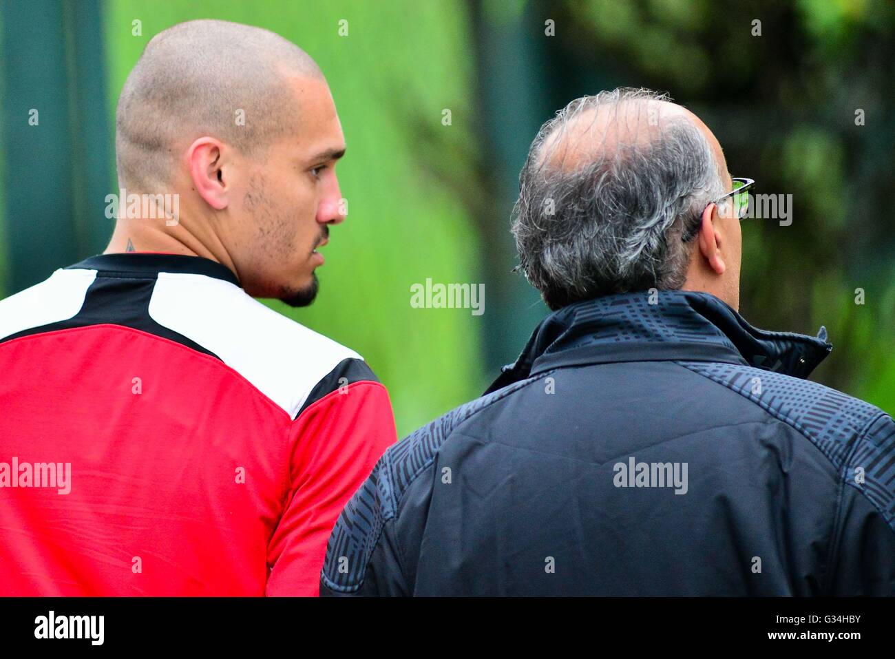 SAO PAULO, Brazil - 06/07/2015: TRAINING SPFC - Maicon during training ...