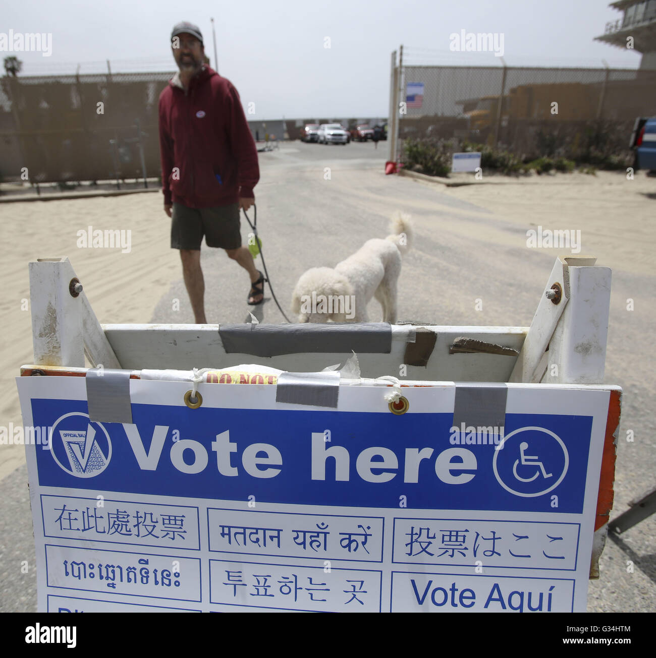 Los Angeles, California, USA. 7th June, 2016. A voter leaves after ...