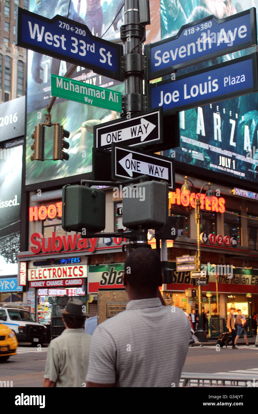 New York Street Renamed Muhammad Ali Way Stock Photo - Alamy