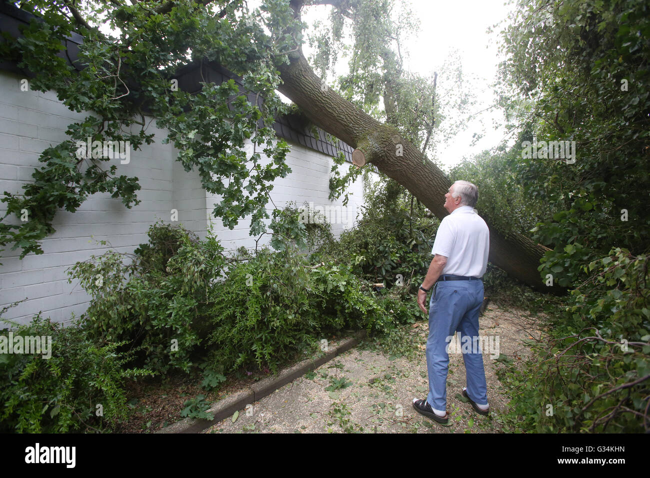 Hamburg, Germany. 8th June, 2016. Homeowner Uwe Nicolaisen stands in ...